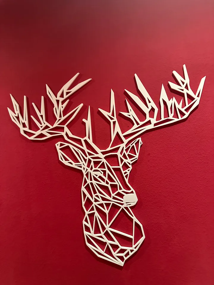 Deer Head low poly / Hirsch Kopf / reindeer head / Rentier Kopf 100cm x ...