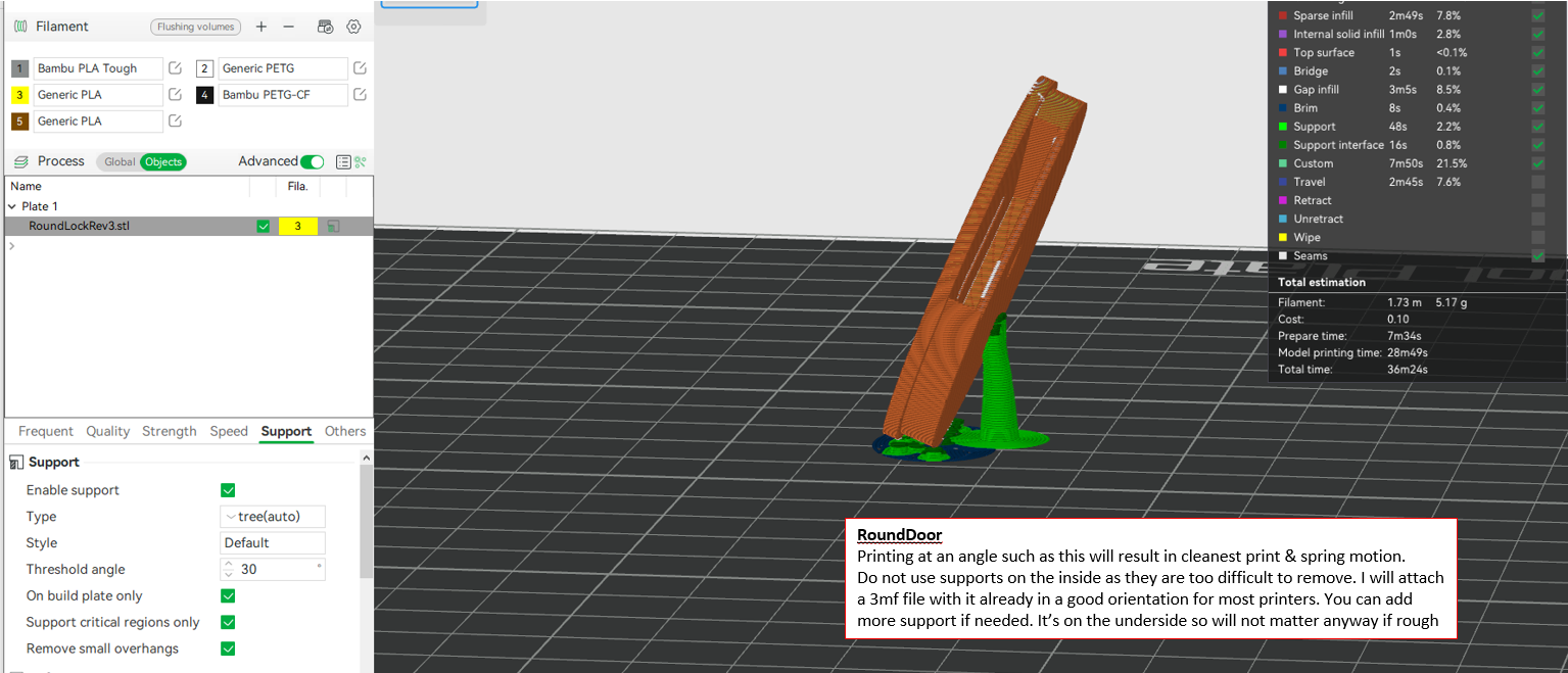 Door with Spring Lock & Key by NathanFrog | Download free STL model ...