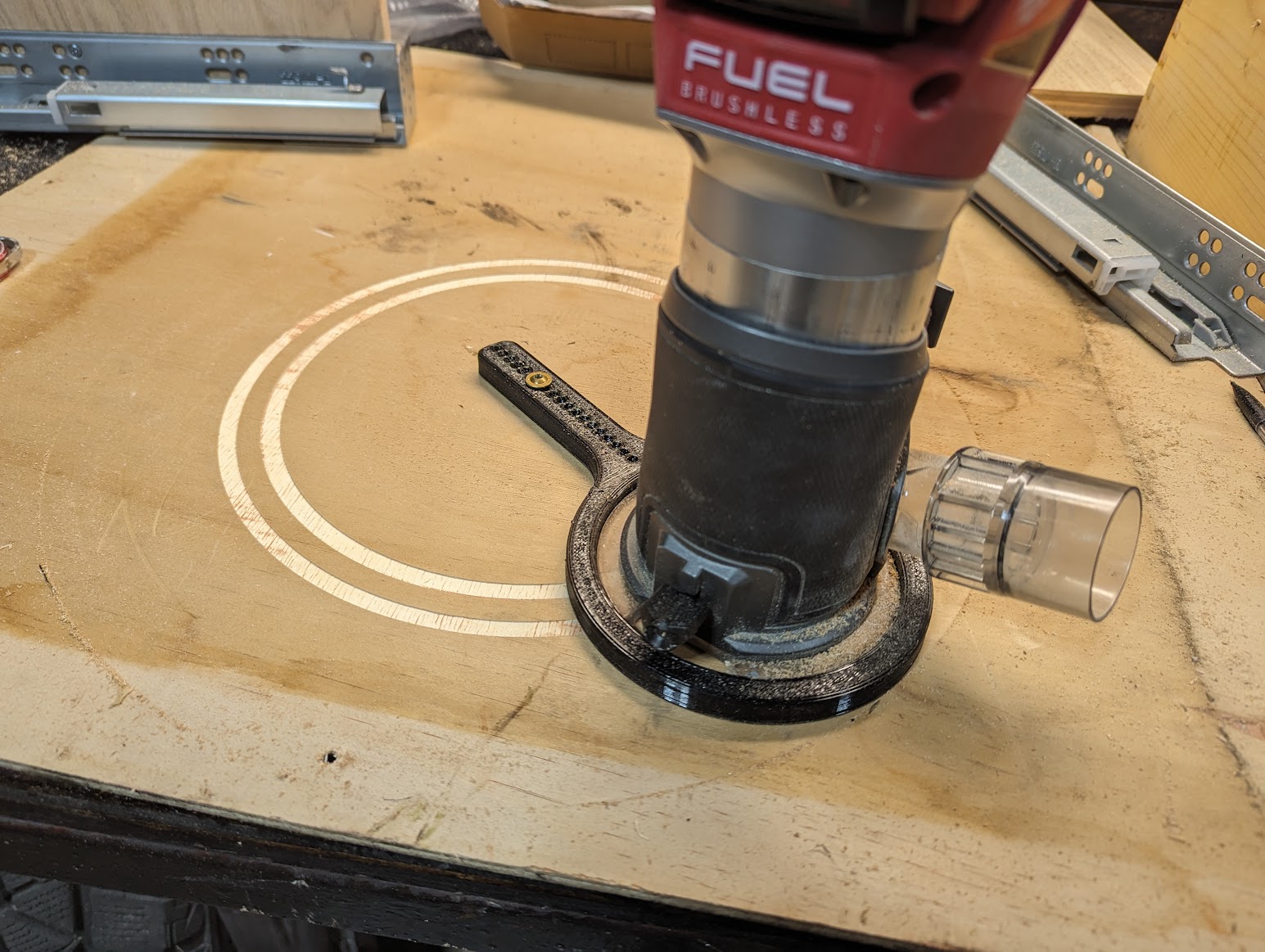 4" Circular Router Jig (fits Milwaukee M18 Compact Router) by Coops ...