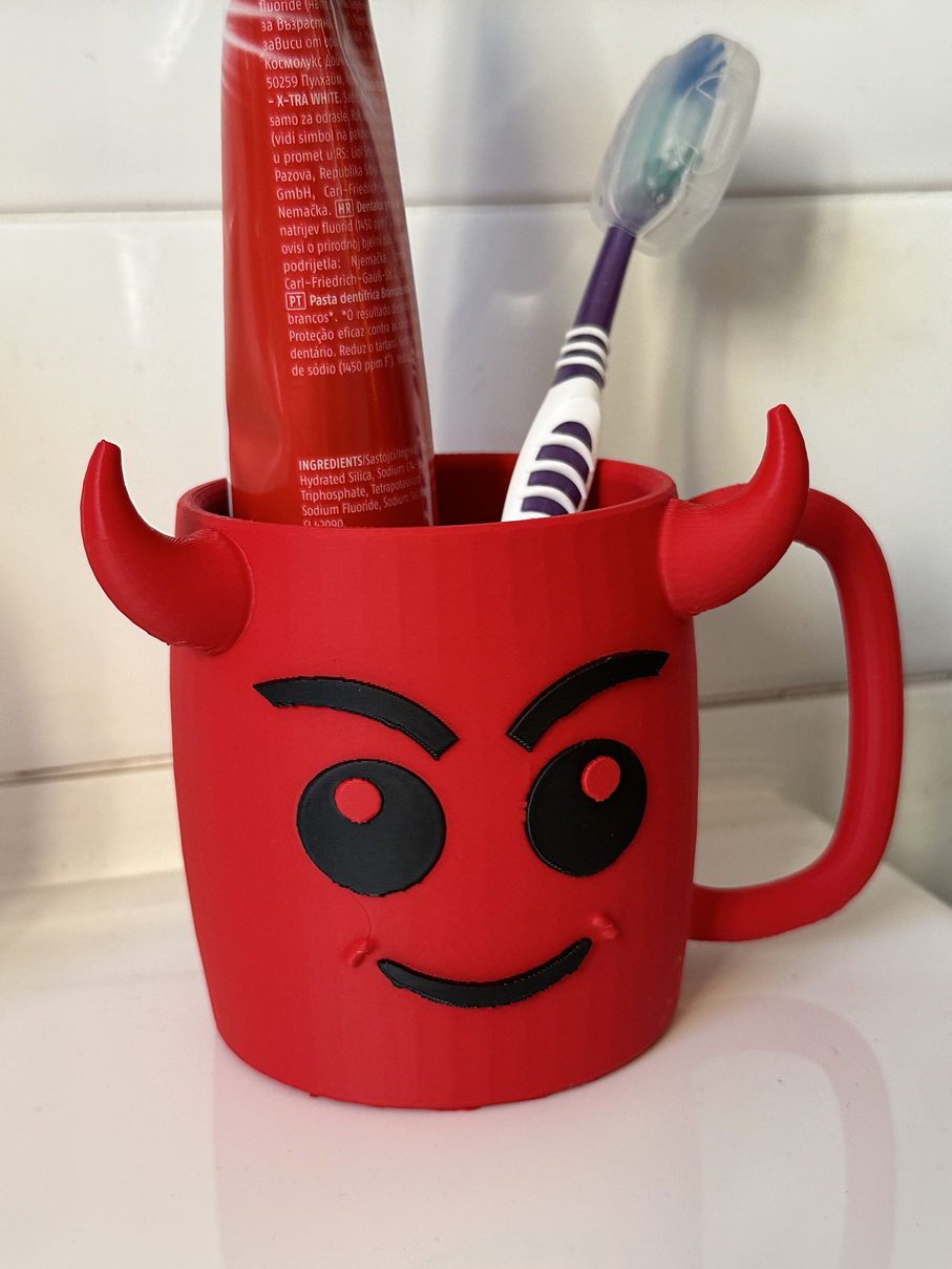Devil Emoji Mug by 3DPrintable | Download free STL model | Printables.com