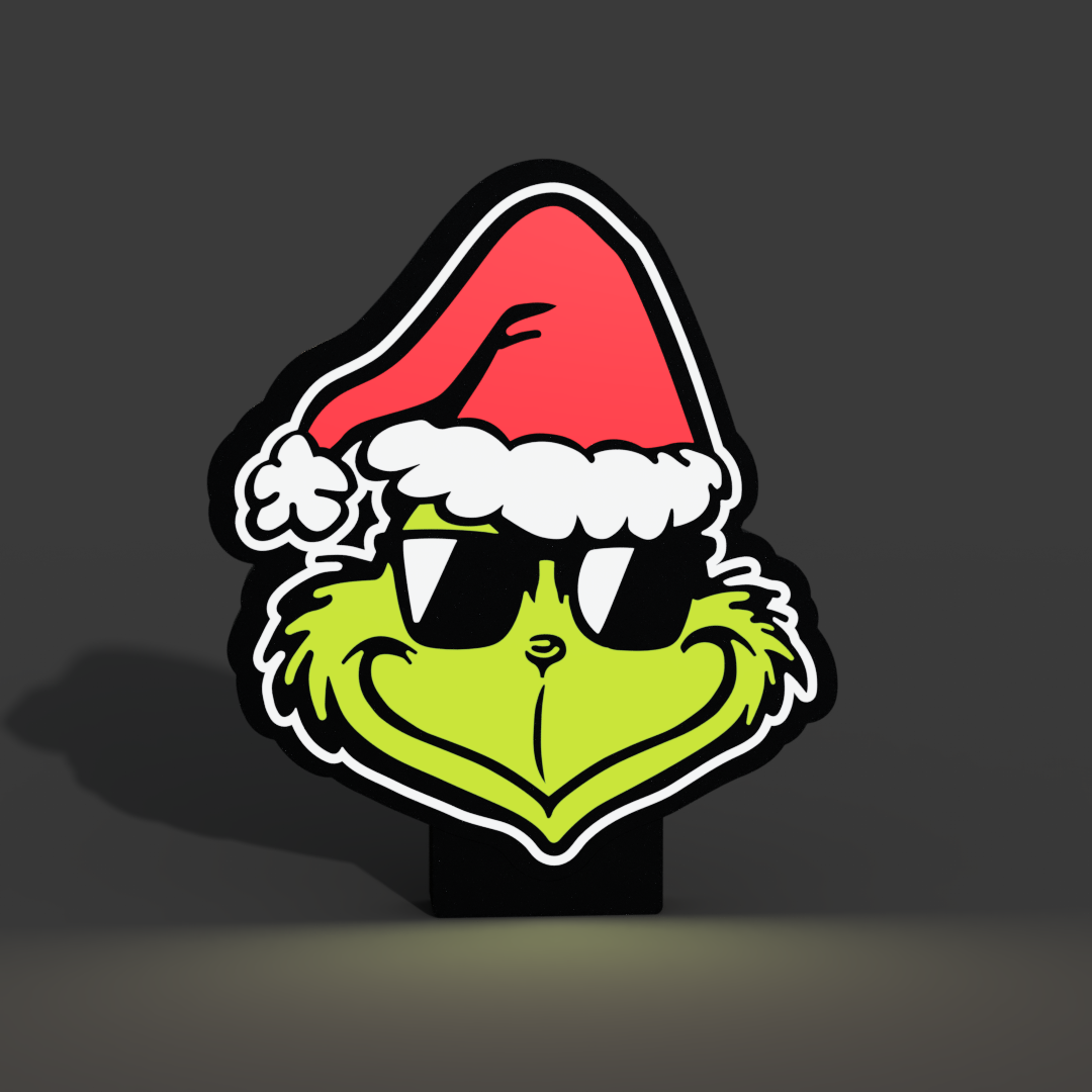 Grinch Lightbox LED Lamp by braga3dprint | Printables Store