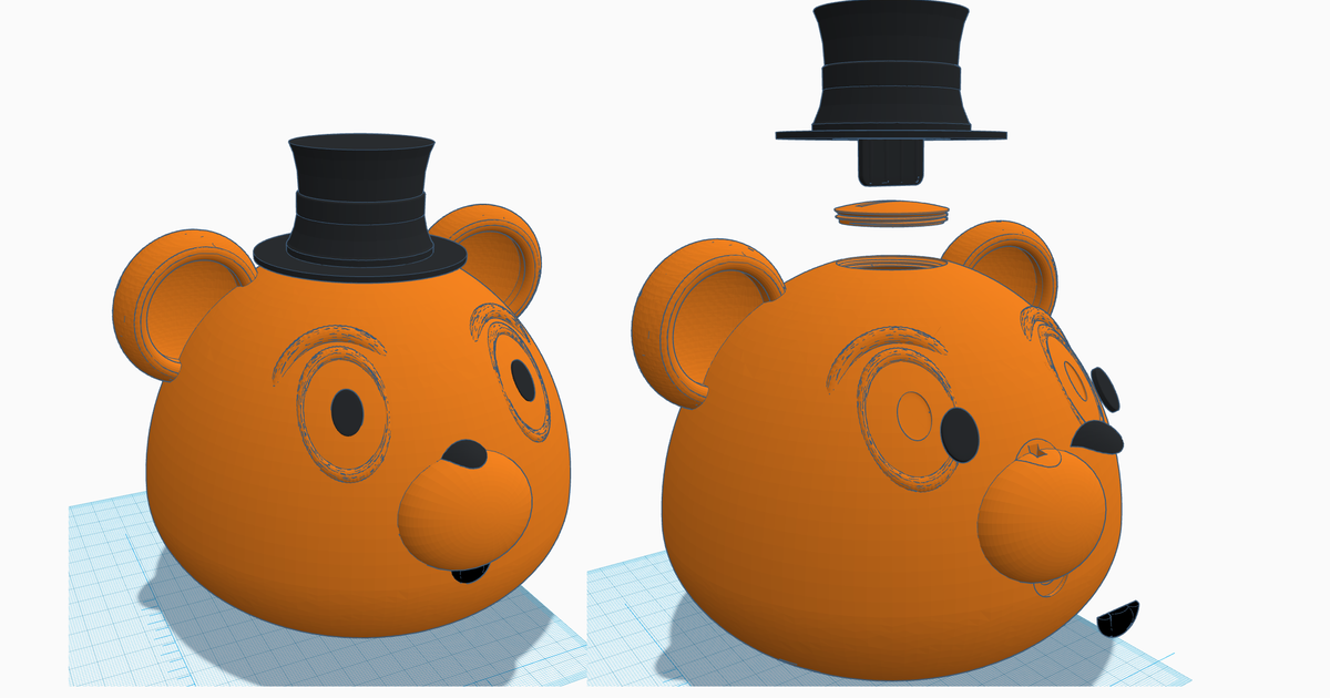 Teddy bank with a tophat as a key sliced for multi color von OGK ...
