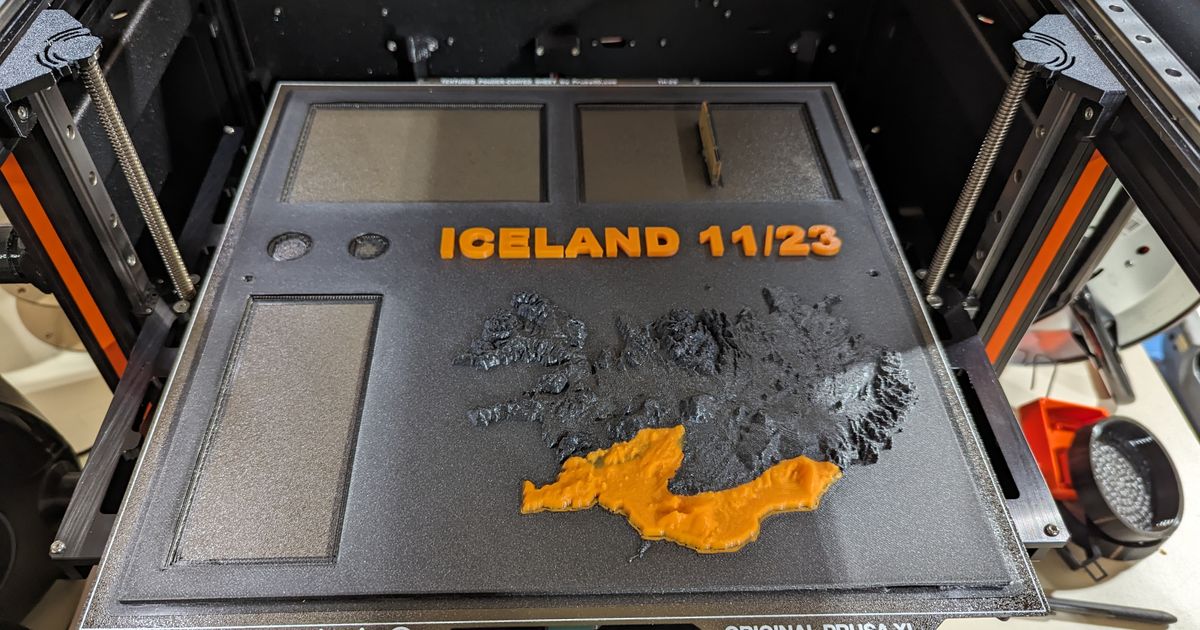 Iceland photo frame with topographical map for Prusa XL by Gak_3d ...