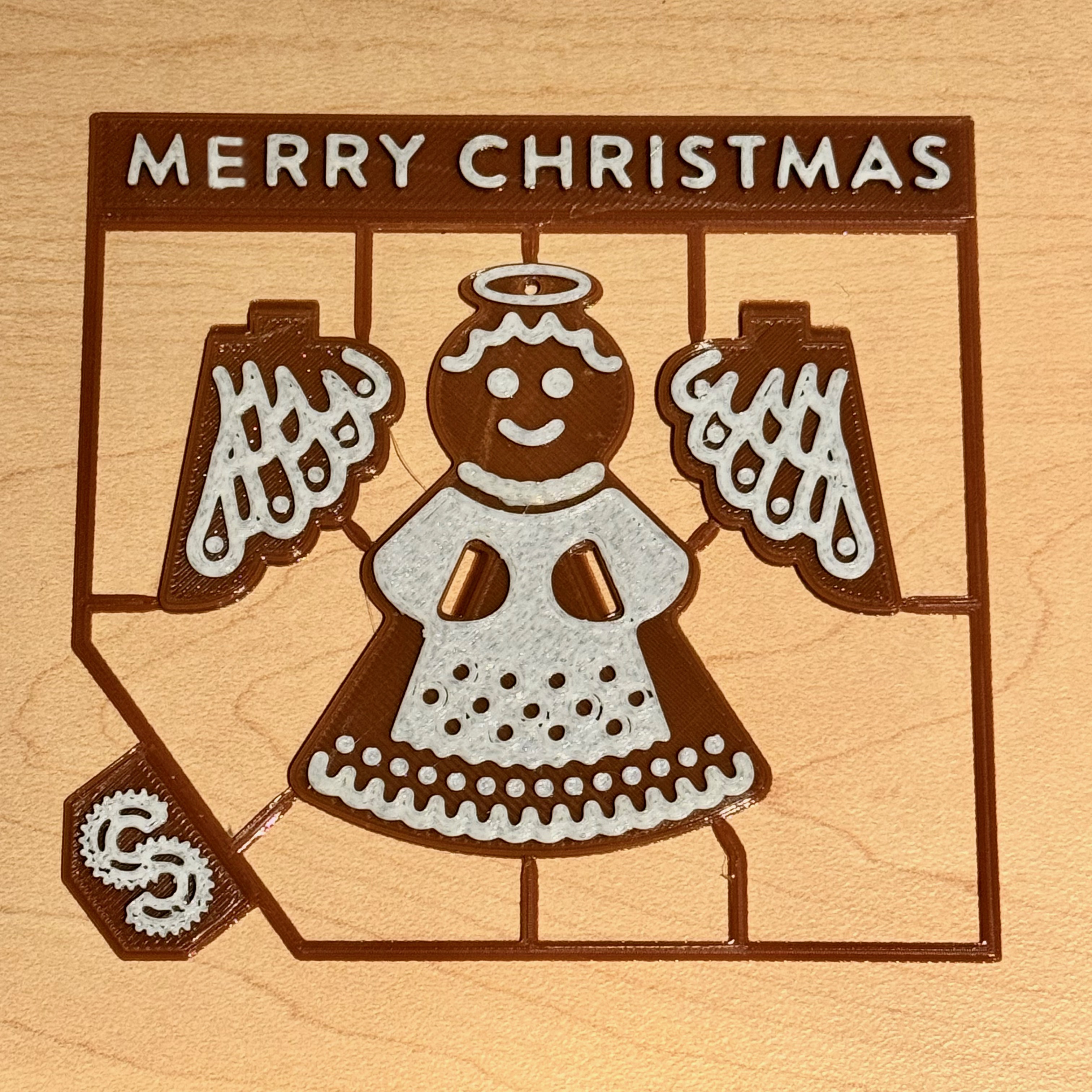 Gingerbread Angel Ornament Print Card by Dr Swaster | Download free STL ...