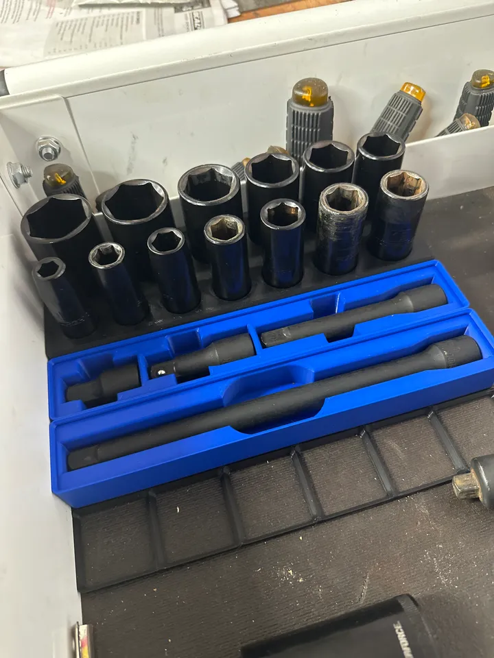 Gridfinity HF 1/2" Deep Impact Socket Holder by grunty | Download free ...