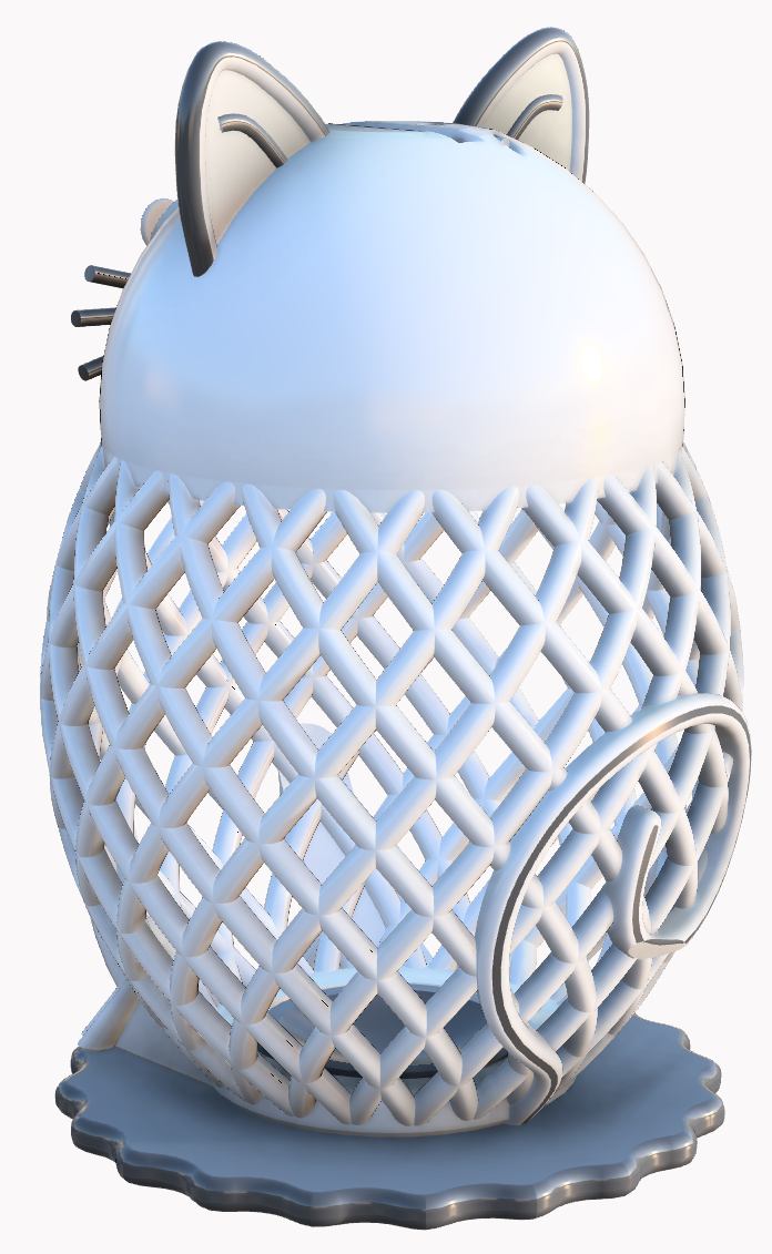 Cat Wobble-Ear Piggy Bank by vmLOGIC | Download free STL model ...