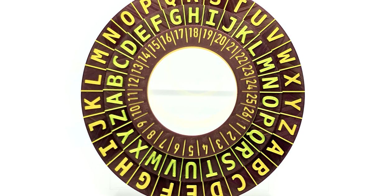 Shift Cipher Encoder/Decoder Ring by Metikumi | Download free STL model ... Shift Cipher Encoder/Decoder Ring by Metikumi | Download free STL model ...