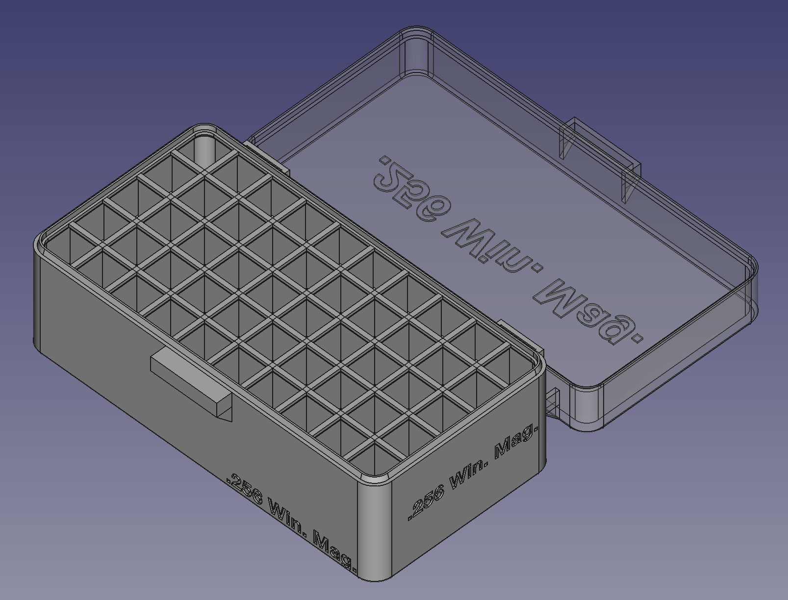 .256 Winchester Magnum, Head Up, Spring Latch Modular Ammo Box by brass ...