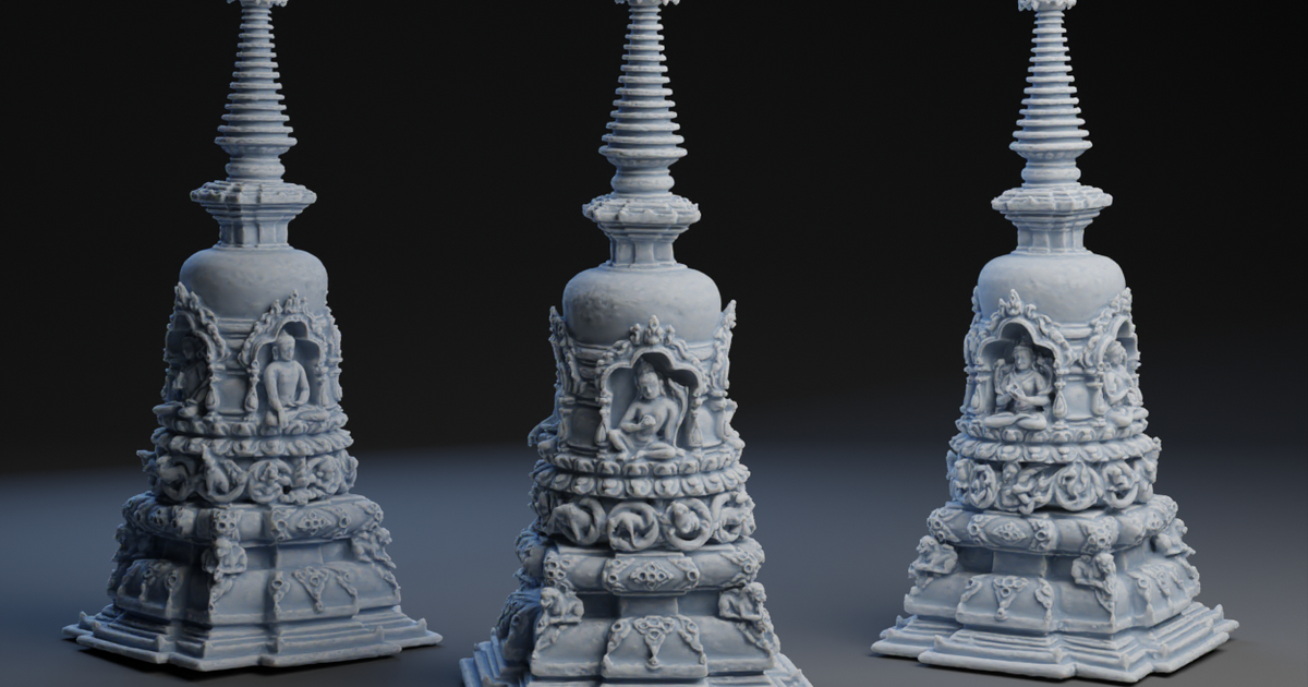 Miniature Votive Stupa by Peter Farell | Download free STL model ...
