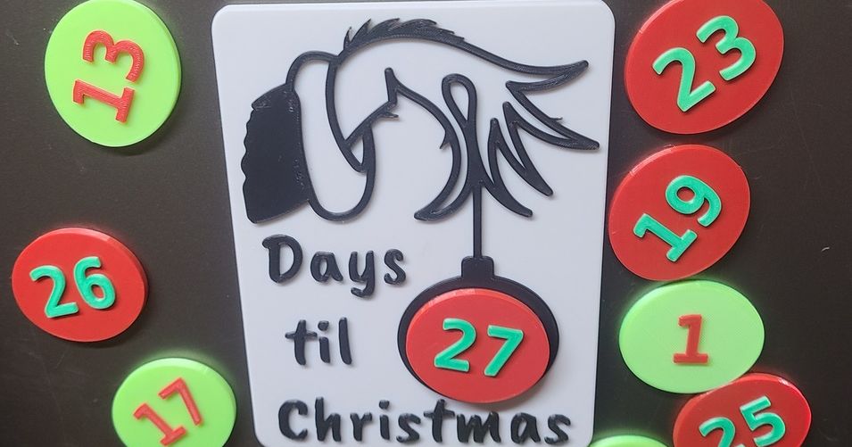 Magnetic Grinch hand Christmas Countdown board by Blasted Plastic ...