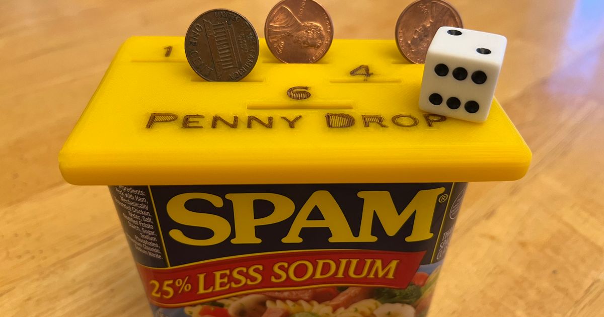 SPAM Lid Penny Drop by CodeFuPanda | Download free STL model ...