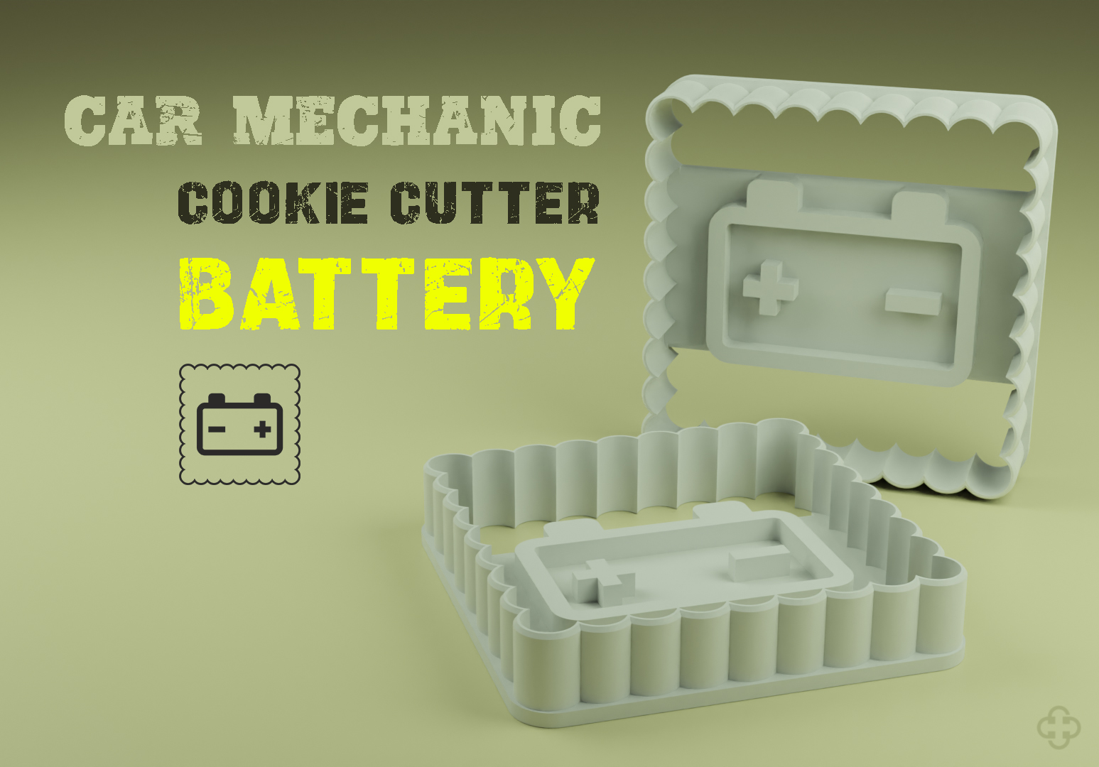 Car mechanic Cookie Cutter (Battery) by Daniel | Download free STL ...