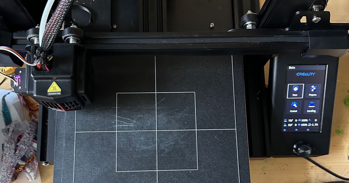 Bed Level Test Pattern for Ender 3 by nf119 | Download free STL model ...