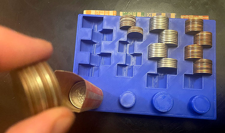 US Coin Holder with Roll Wrapper Storage & Roll Assist by Ron Daniel ...