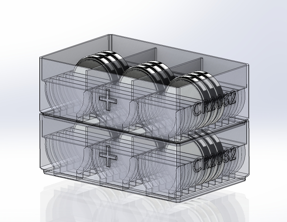 #0112 Click-n-Lock Stackable CR2032 Battery Tray by BuildX | Download ...