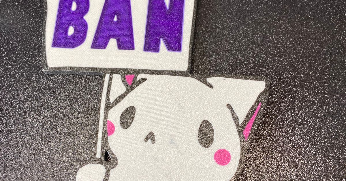 Ban Cat Emoji by audiorazor | Download free STL model | Printables.com