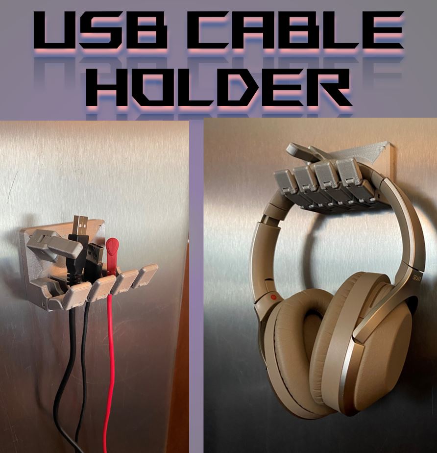 USB Cable and Test Lead Holder / Hanger by Brad Ideas | Download free ...