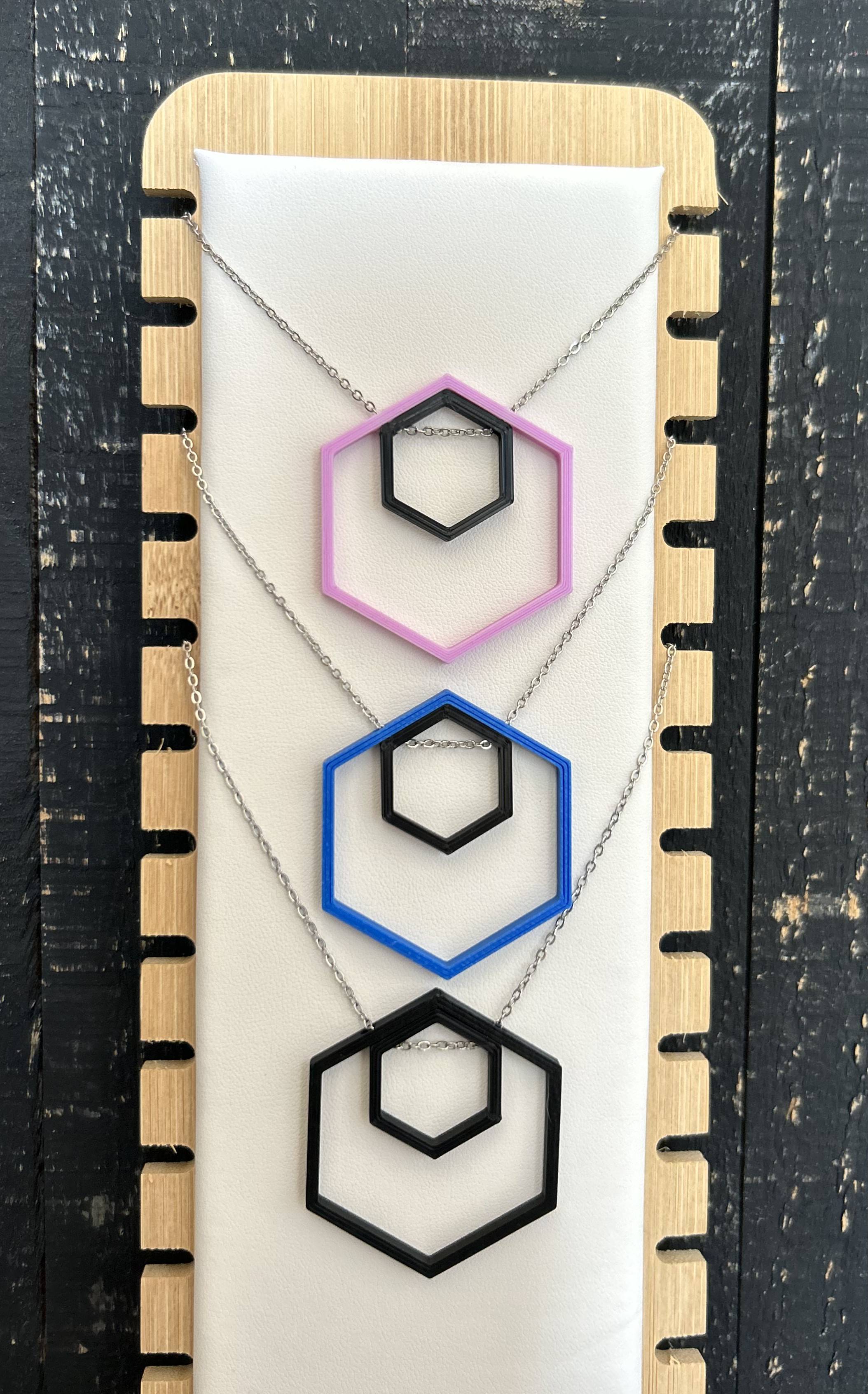 Double Hexagon Necklace by pupik12 | Download free STL model ...