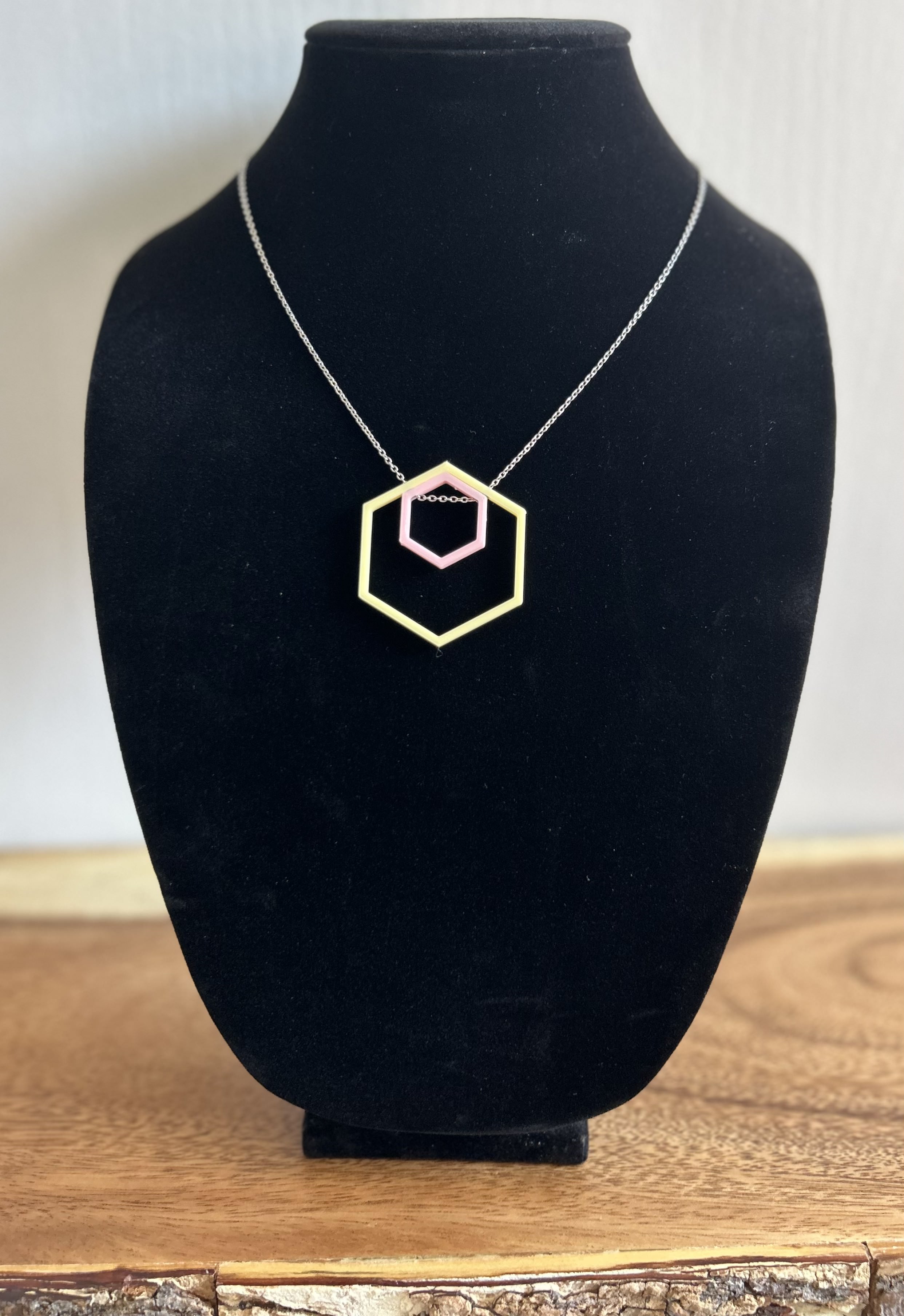 Double Hexagon Necklace by pupik12 | Download free STL model ...