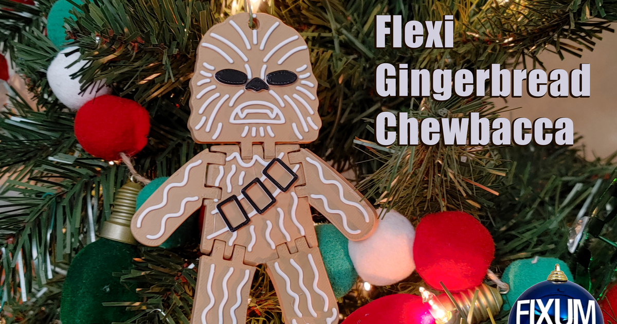 Flexi Gingerbread Chewbacca Ornament by fixumdude | Download free STL ...