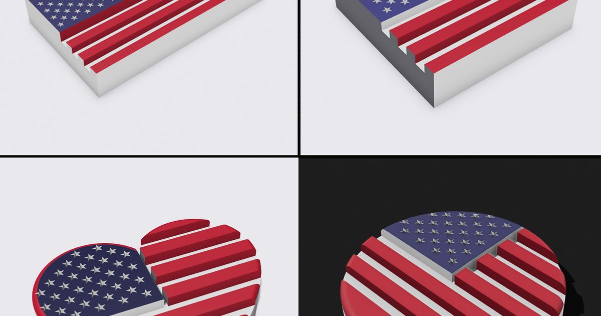 Multiple Shapes 3D USA Flag | Flag of the United States in 3D | USA ...
