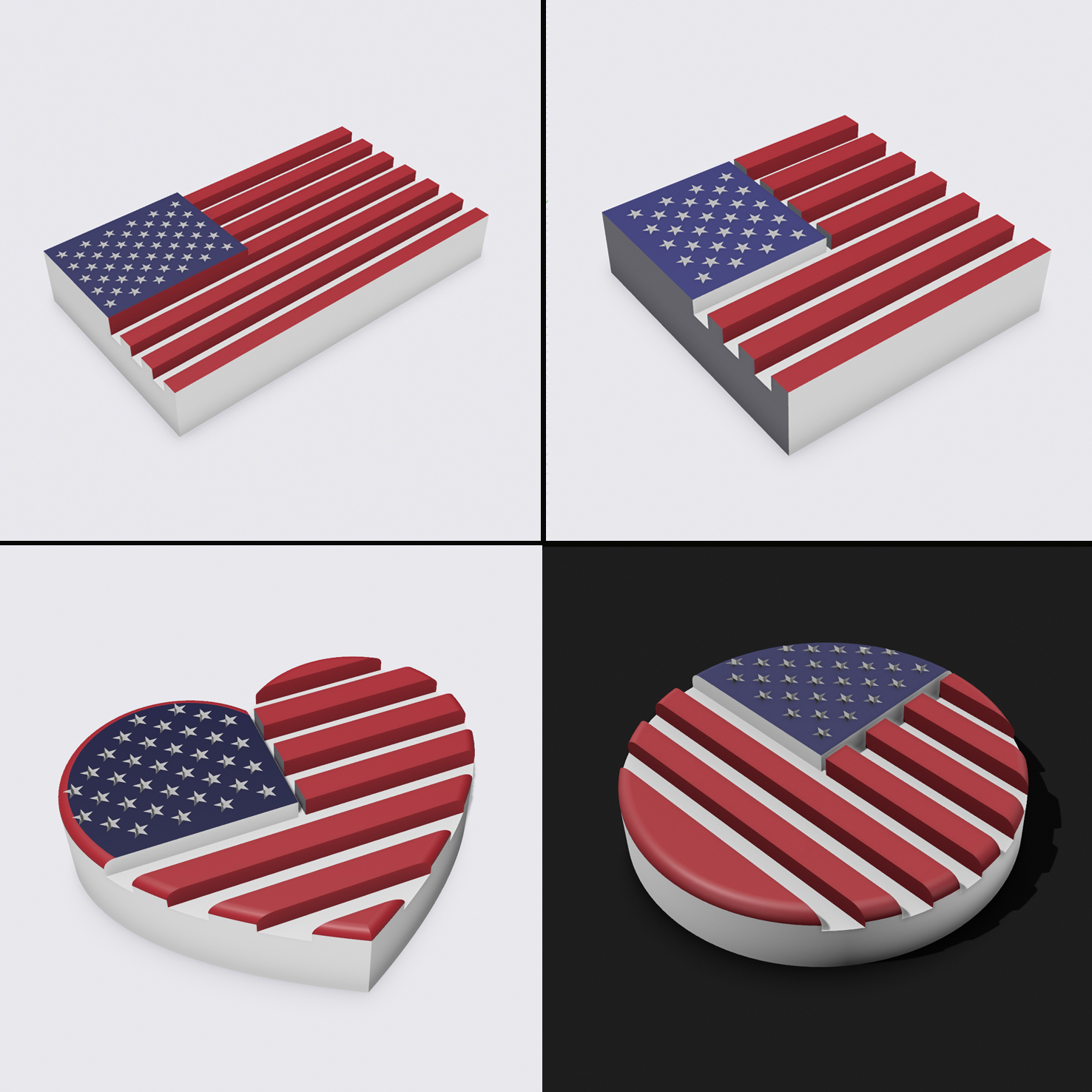 Multiple Shapes 3D USA Flag | Flag of the United States in 3D | USA ...