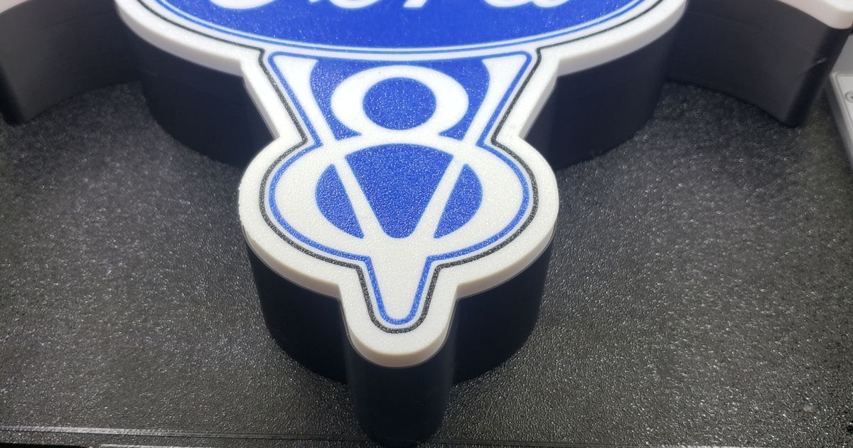 Ford Emblem V8 Lightbox by Jason Tatum | Download free STL model ...