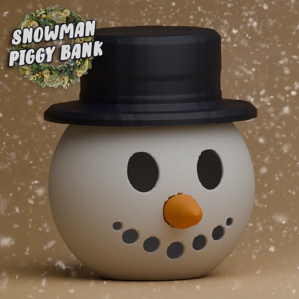 3Pc Snowman Piggy Bank by CornBread | Download free STL model ...