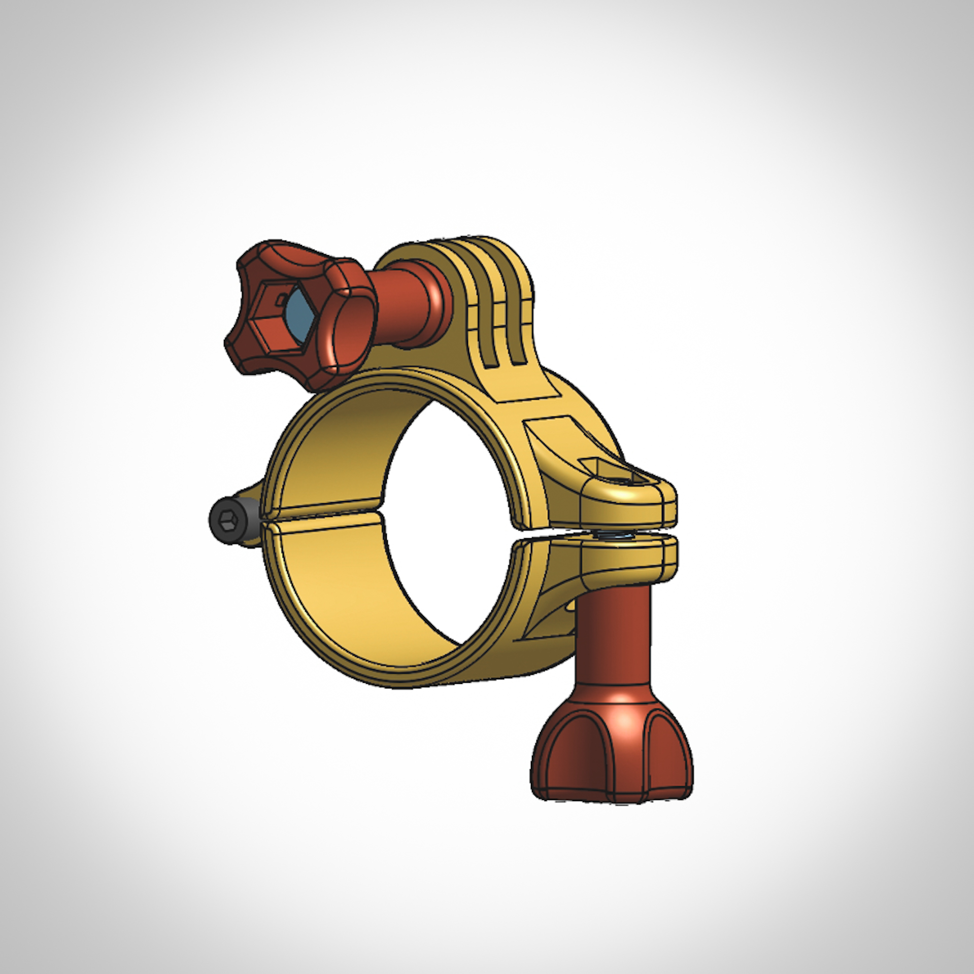 Bicycle GoPro bracket (35mm tube) + knob by baldingviking | Download ...