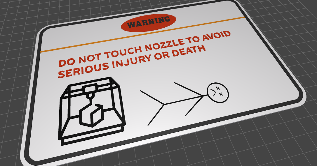3d printer warning sign by Tilted_3D | Download free STL model ...