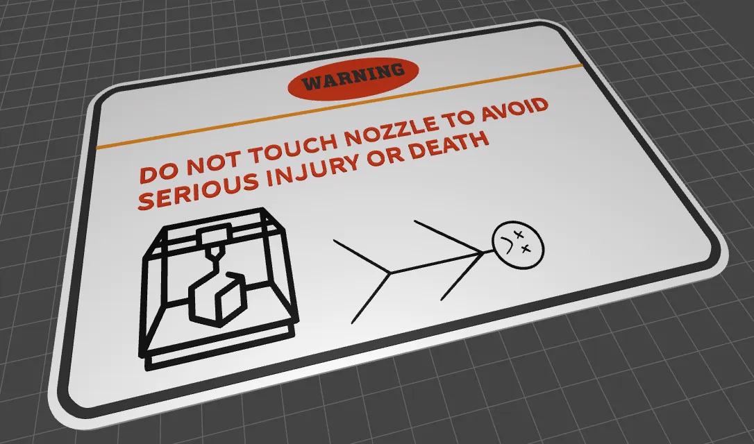3d printer warning sign by Tilted_3D | Download free STL model ...