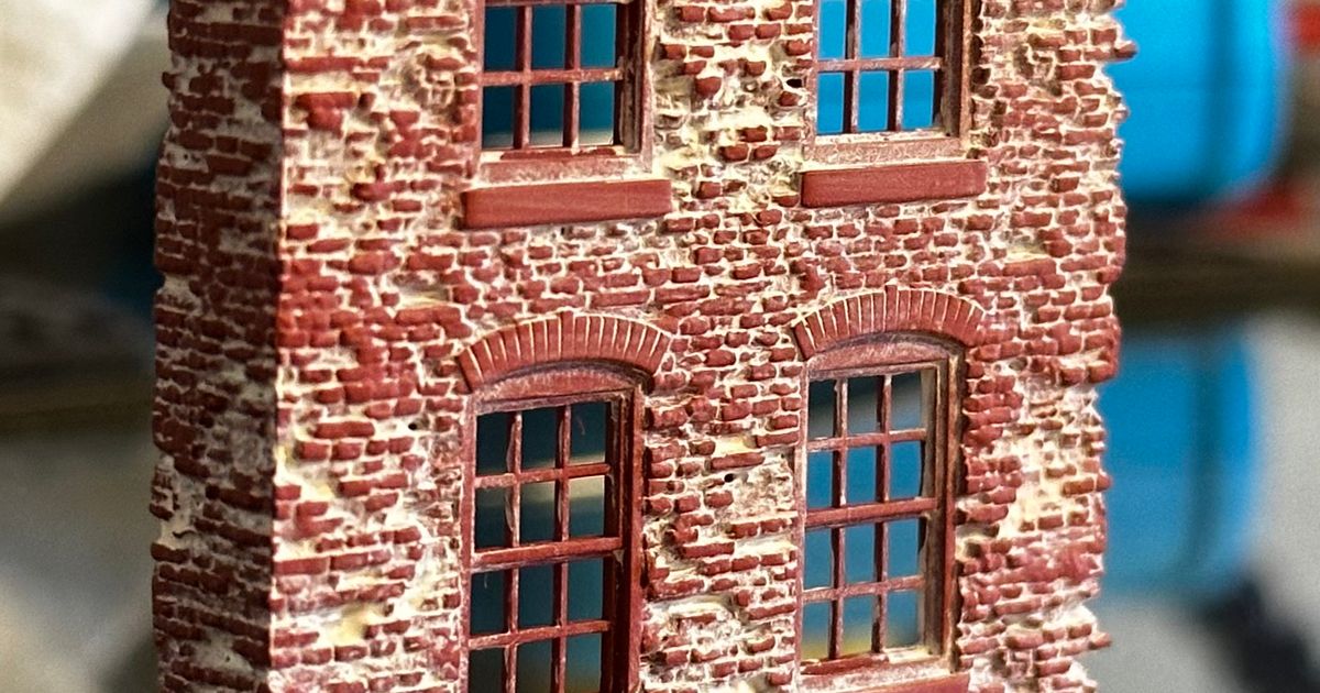 Ho scale dilapidated brick two story building by wittmason | Download ...