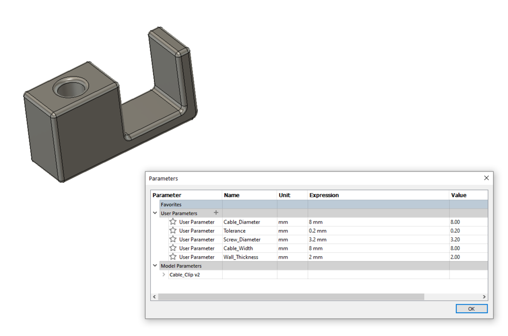 Parametric cable clip by E-Raw | Download free STL model | Printables.com