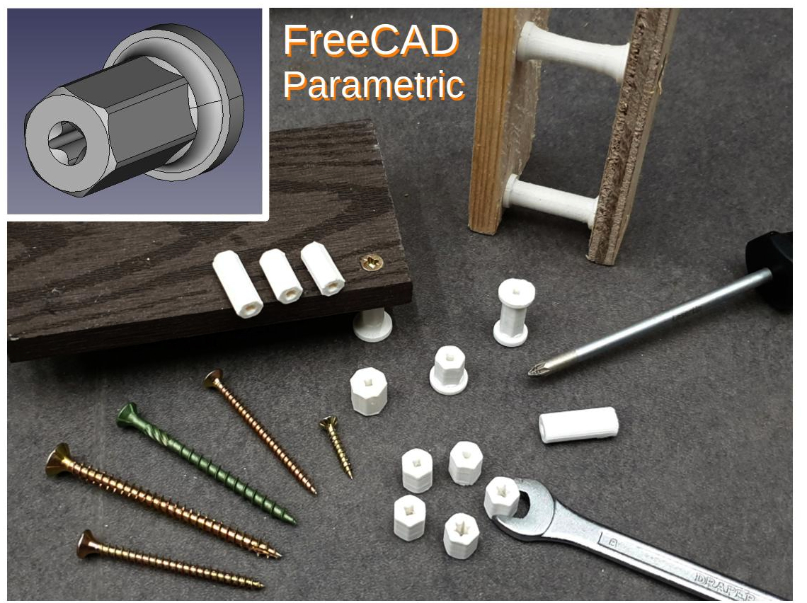 Spacer / Stand-off / Foot / Leg - for self-tapping screws - FreeCAD ...