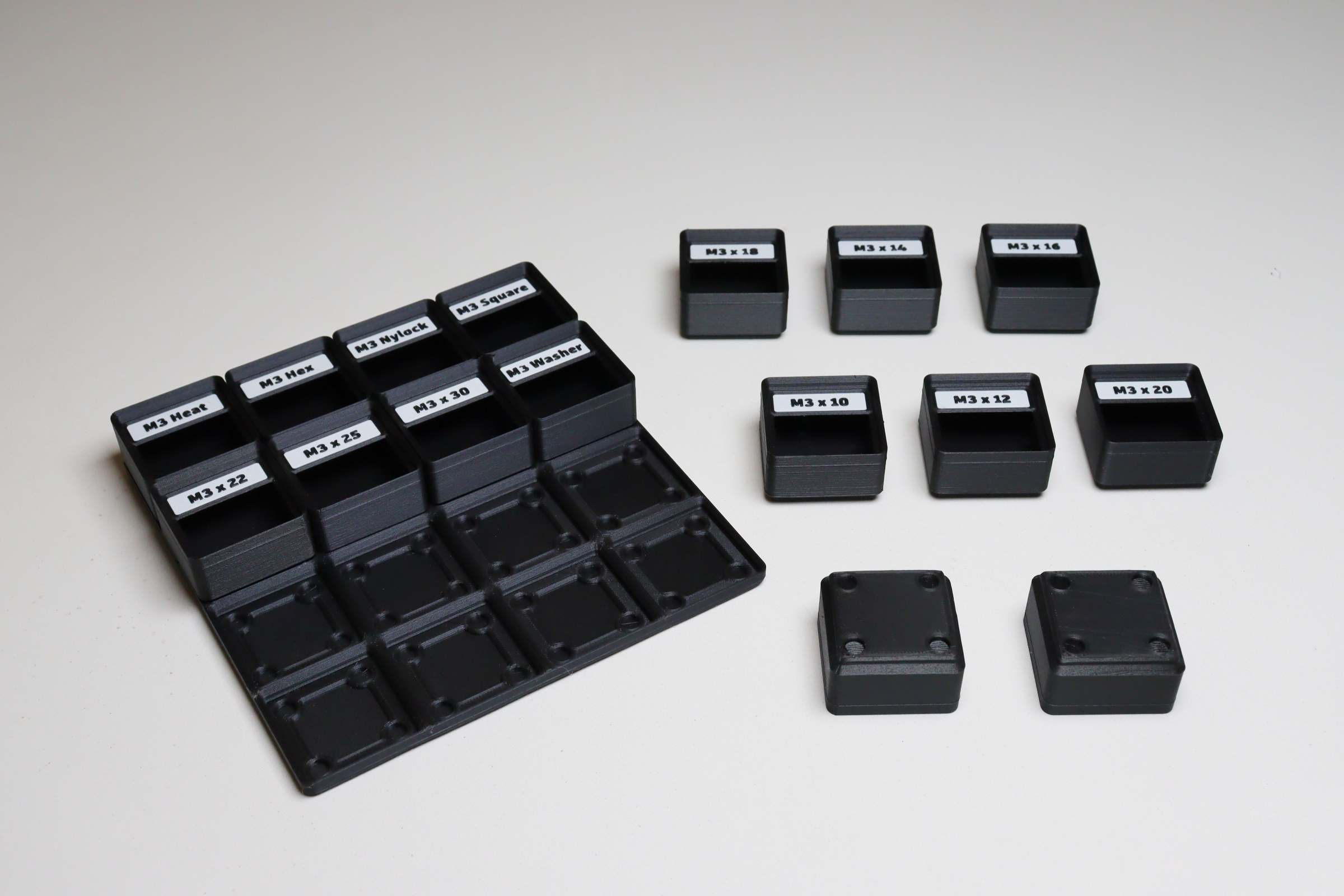 Gridfinity M3 Fastener Bins with Printed Labels by pretengineering | Download free STL model ...