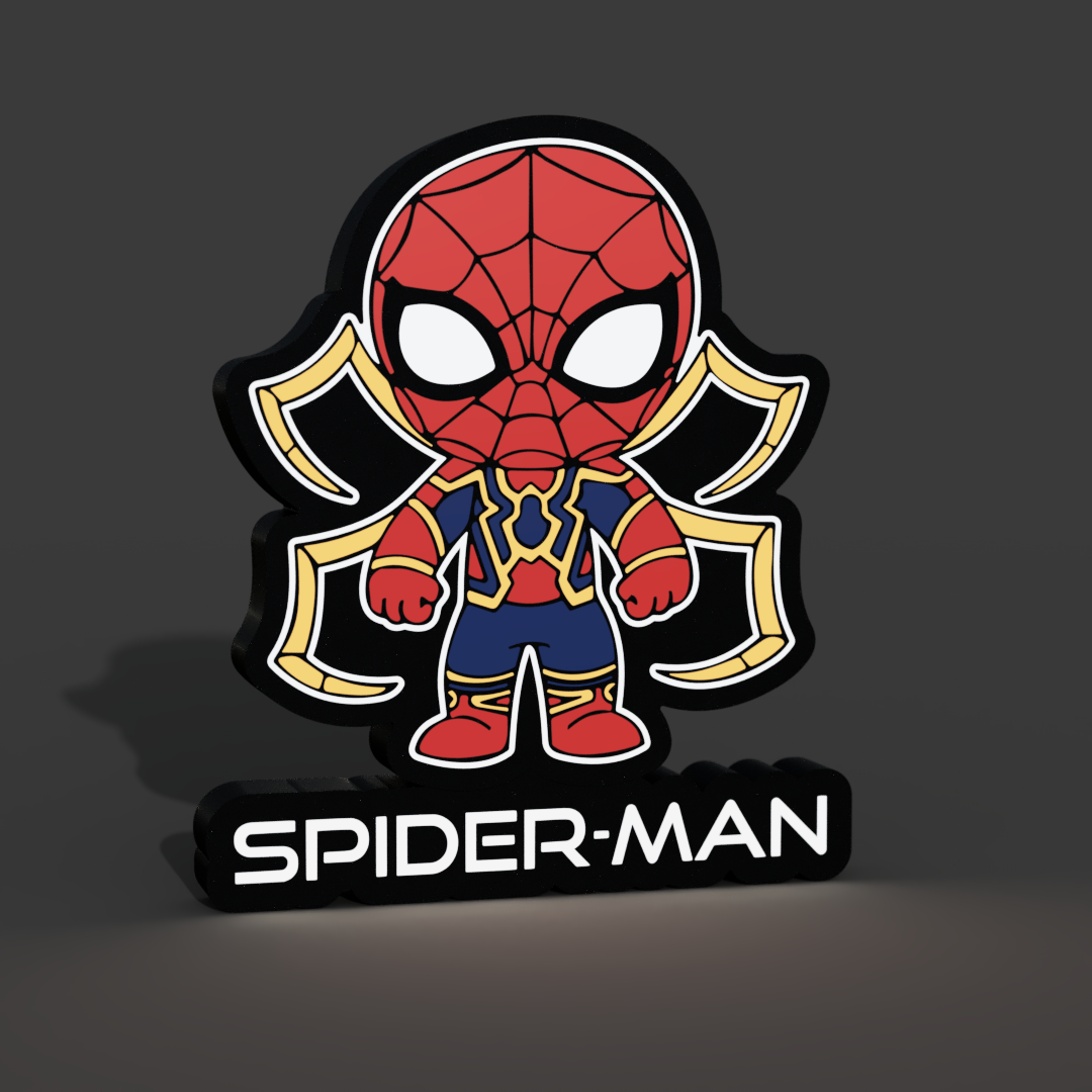 Spider-Man Lightbox LED Lamp by braga3dprint | Printables Store