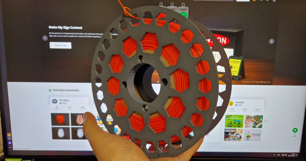 Cardboard ESUN adapter spool for AMS. Version fo 82mm and 76mm by ...