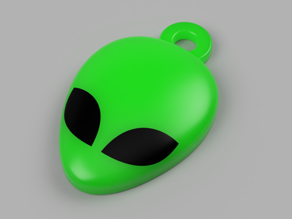 Cute Alien Head Keychain / Pendant by fractalnoise | Download free STL ...