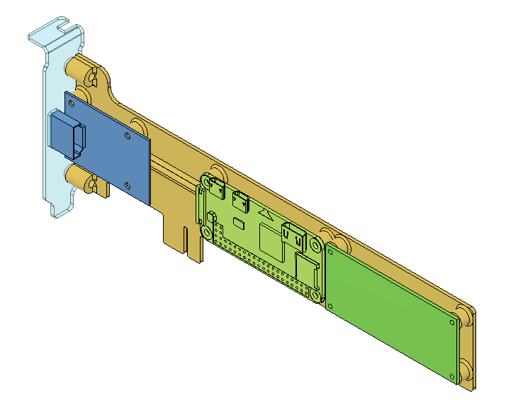 PiKVM R4C3R Low Profile PCIe bracket mount for RPi Zero W by Rolf ...