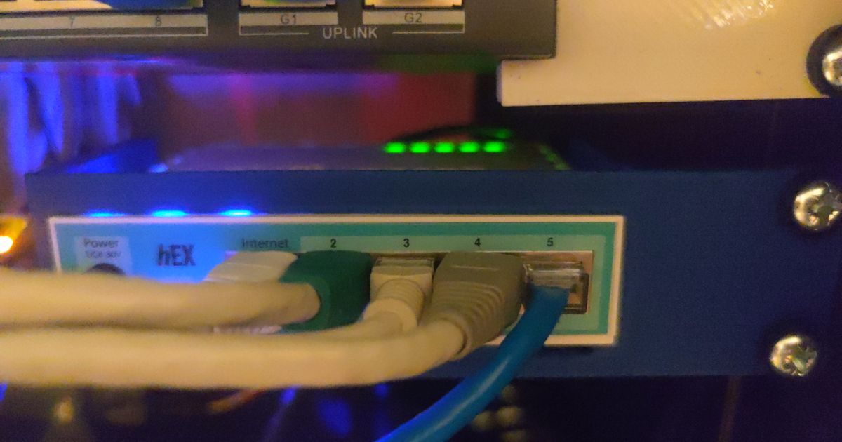 Mikrotik hEX rack mount by 4ib3r | Download free STL model | Printables.com