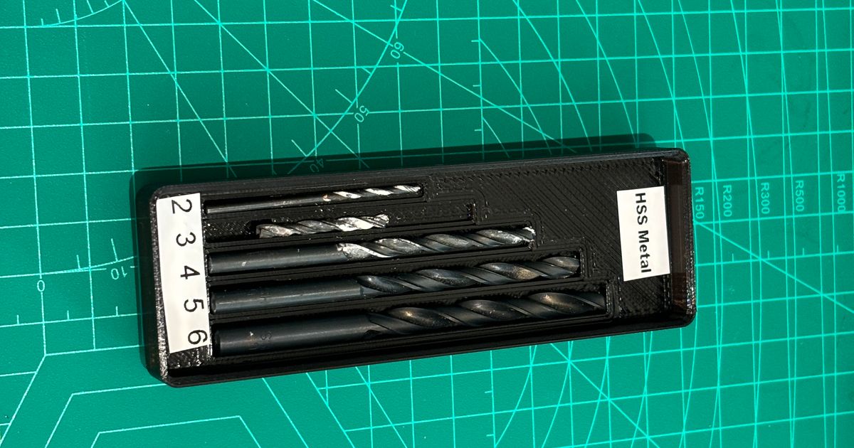 Gridfinity Drill Bit Holder 3x1 (2U Height) - Parameterised by ...