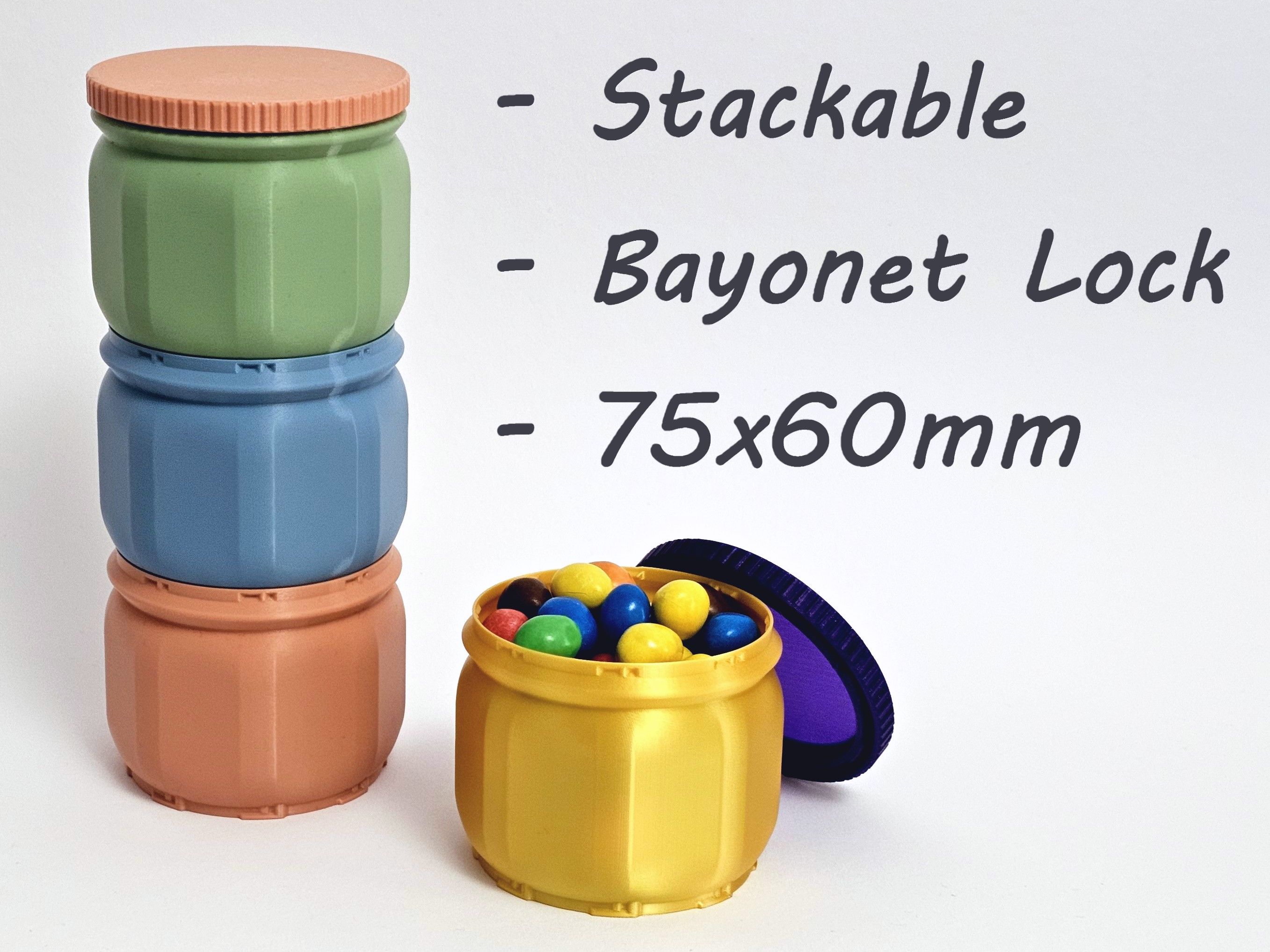 Stackable Jar (60mm version) by ThreeD-Michael | Download free STL ...