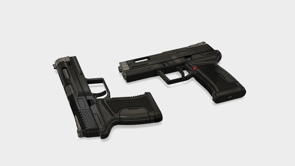 3DWORKBENCH 9mm Simple Concept Pistol by 3dworkbench | Download free ...