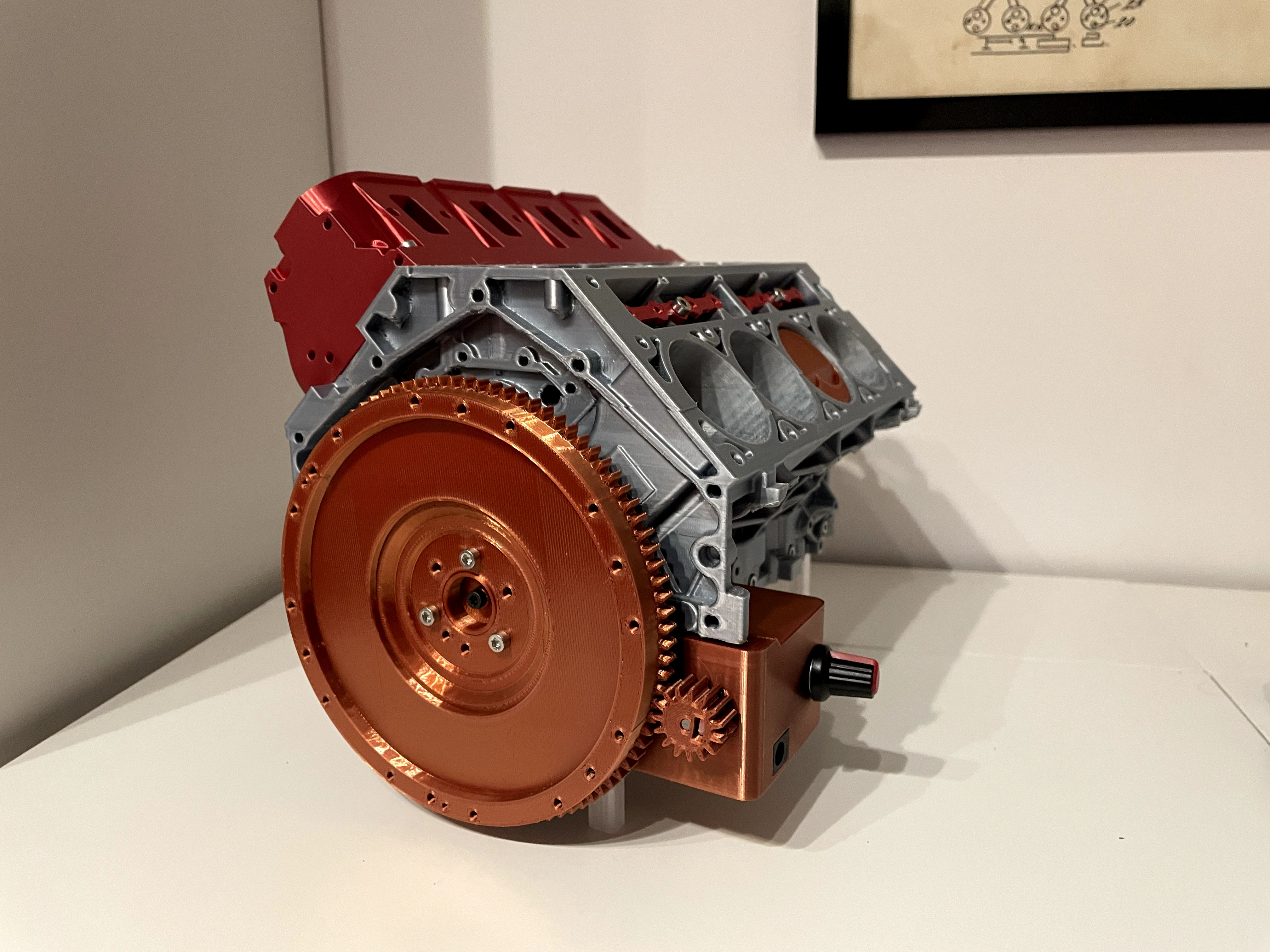 Chevy Camaro LS3 V8 Engine - printable valves, lifters + N20 mini motor ...