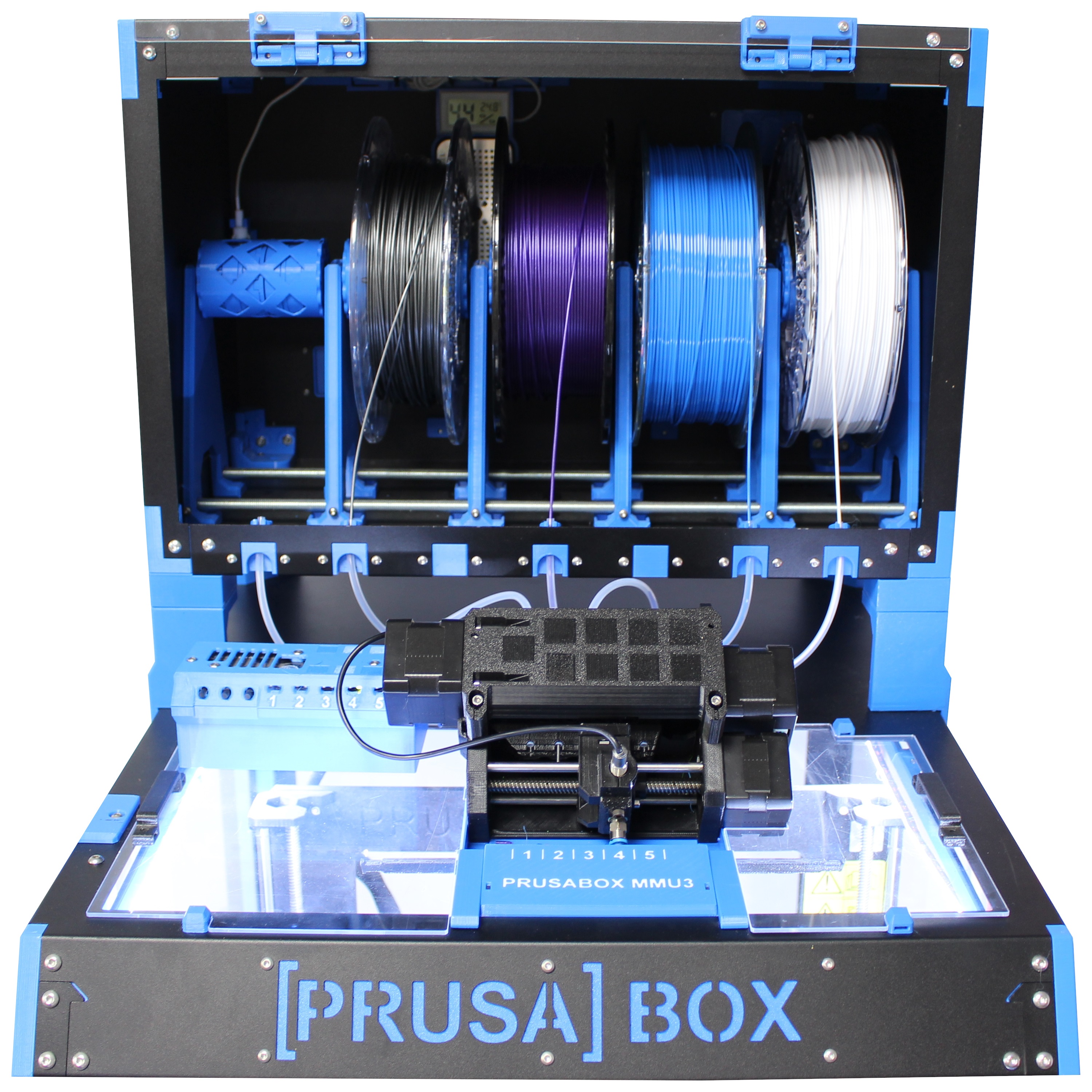 MMU2 / MMU3 Autorewind spool holder with Spool tank and Prusabox by ...