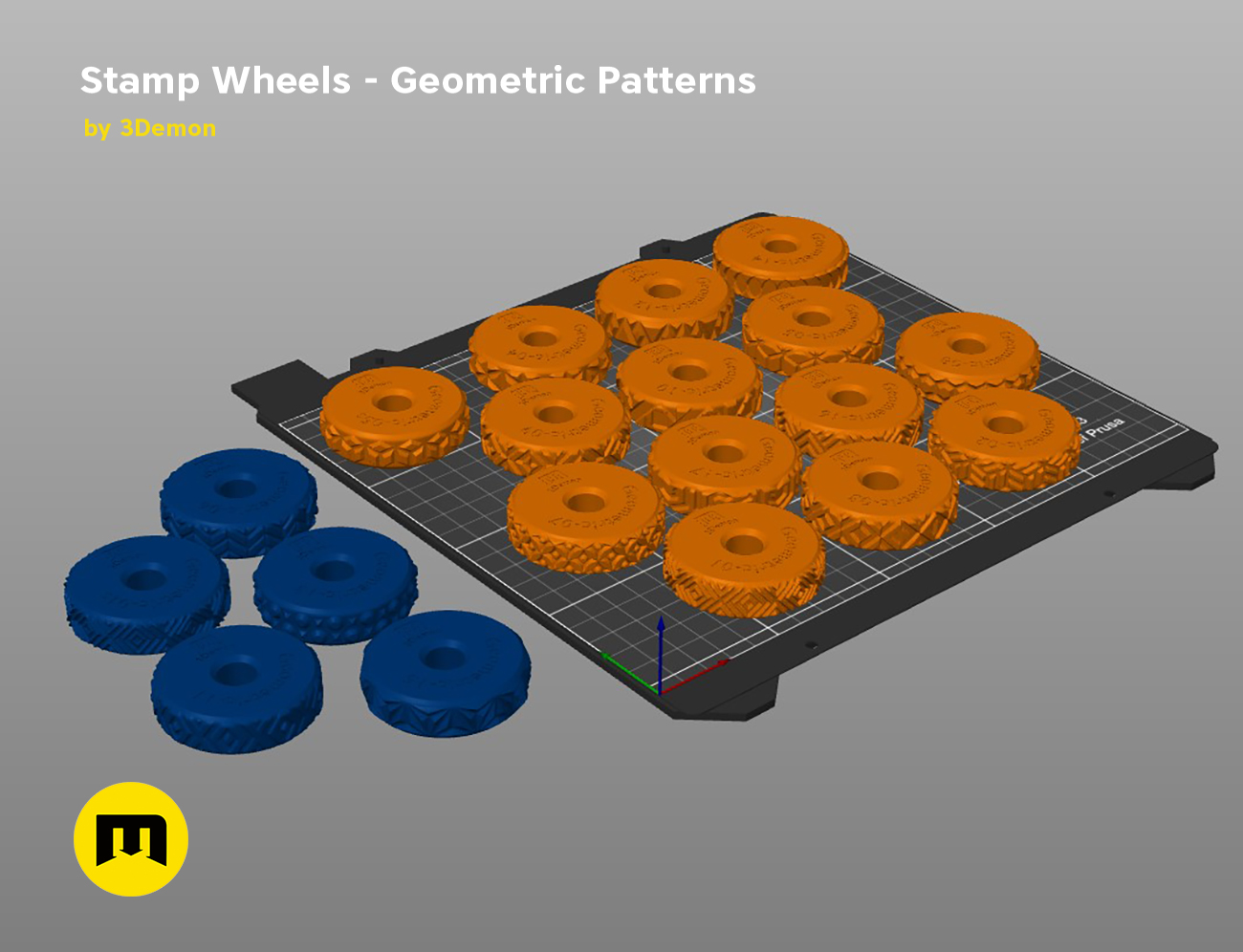 Stamp Wheels for Clay — Geometric Patterns by 3Demon's Texture Rollers ...