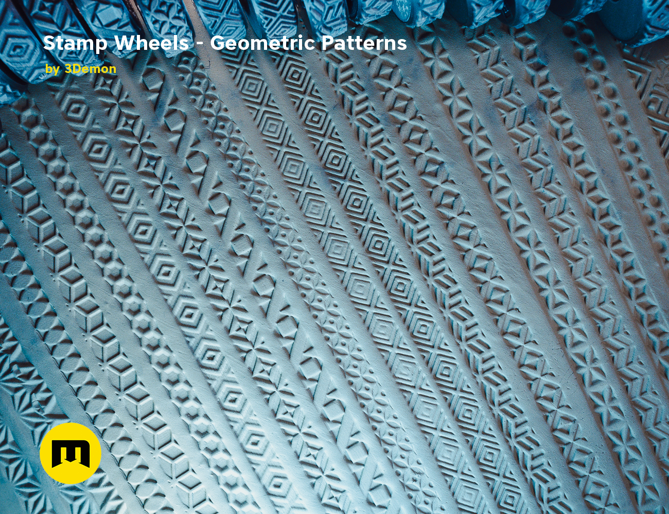 Stamp Wheels for Clay — Geometric Patterns by 3Demon's Texture Rollers ...