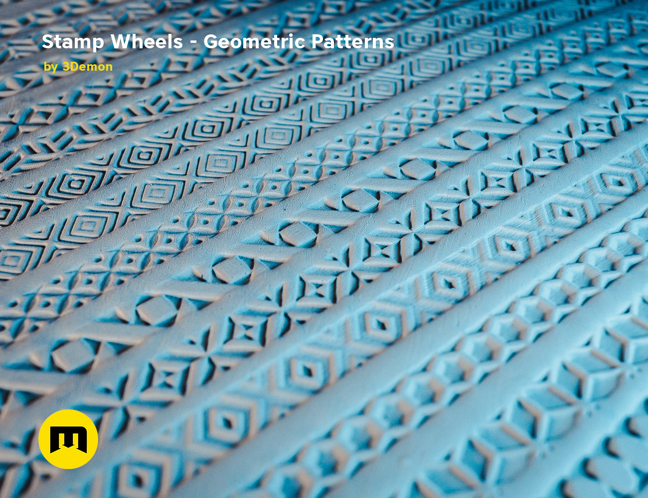 Stamp Wheels for Clay — Geometric Patterns by 3Demon's Texture Rollers ...