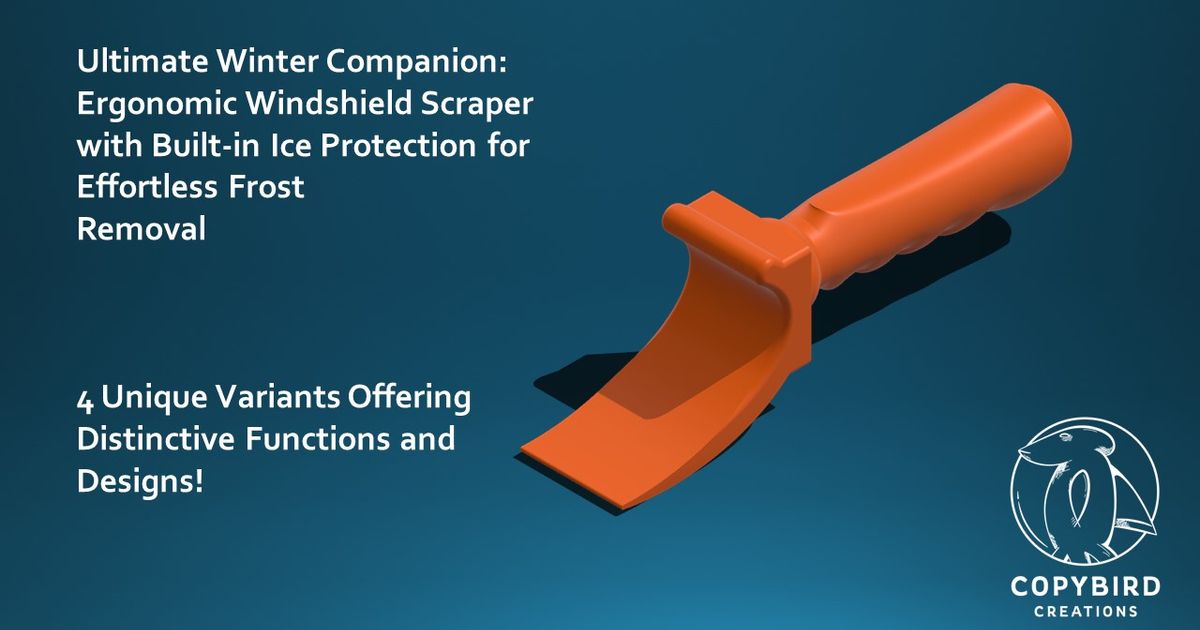Ergonomic Windshield Scraper with Built-in Ice Protection by CopyBird ...