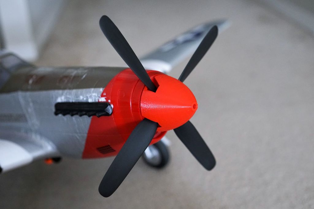 E-flite P-51D Mustang 1.2m stock 10.5 inch 4 blade spinner / nose cone ...